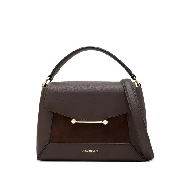 Strathberry Paneled Top Handle Bag - Brown