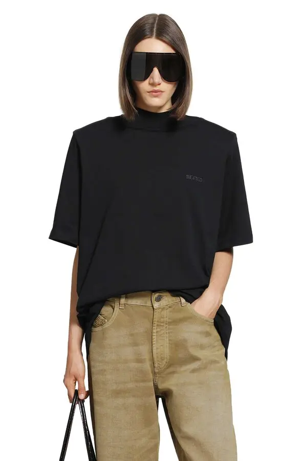 Attico Light Jersey T-shirt With Monogram Embroidery