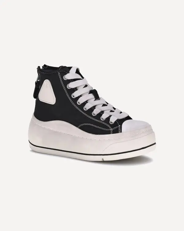 R13 High Top Platform Sneakers - Black
