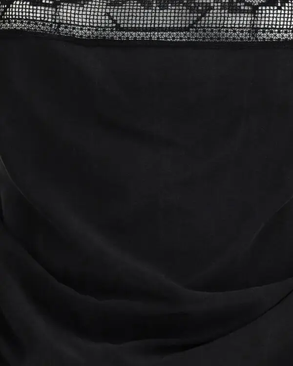 Magda Butrym Silk Draped Top With Lace Embellishment