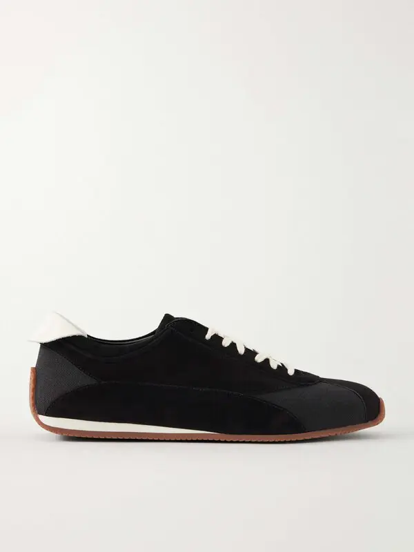 NEOUS Berenices Leather-trimmed Suede And Mesh Sneakers - Black