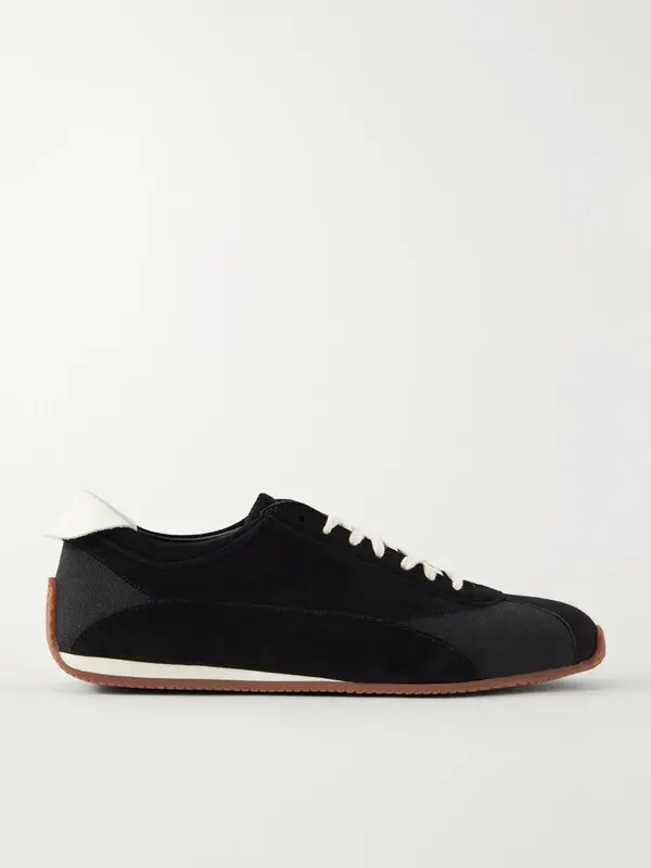 NEOUS Berenices Suede And Canvas Low Top Sneakers - Black