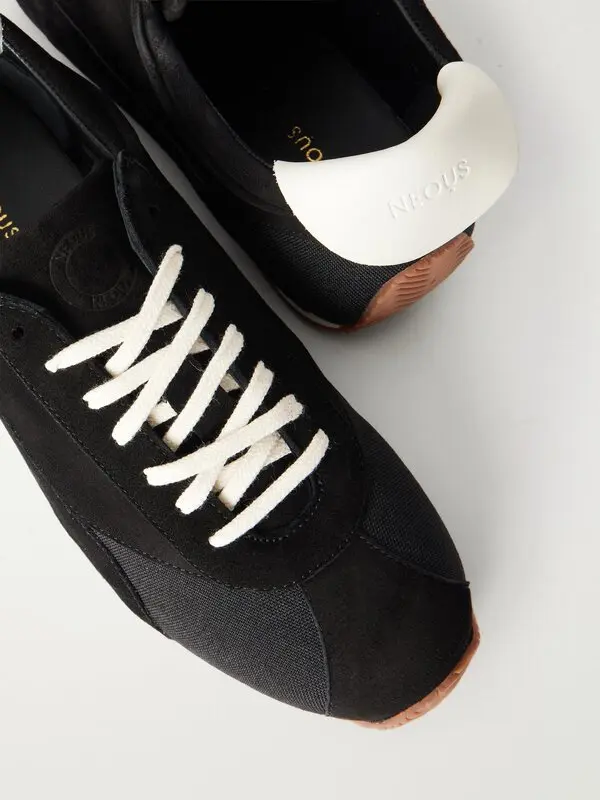 NEOUS Berenices Suede And Canvas Low Top Sneakers - Black