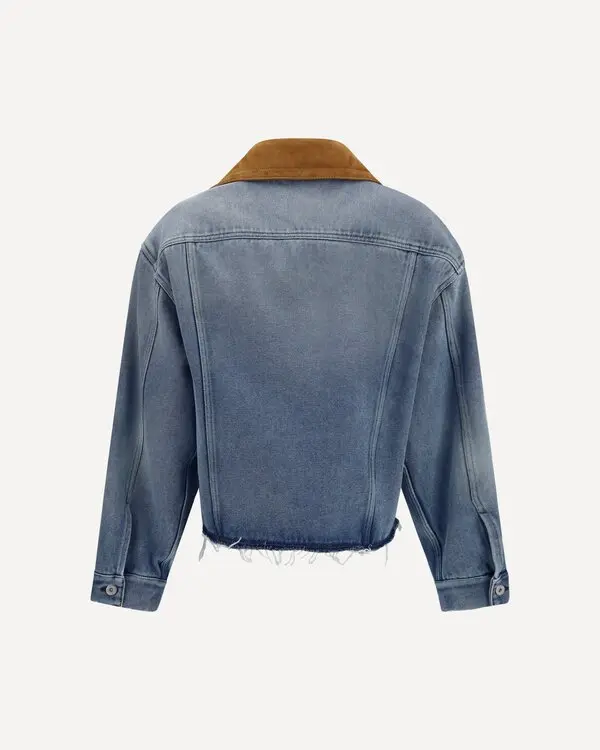 Miu Miu Washed Denim And Suede Jacket