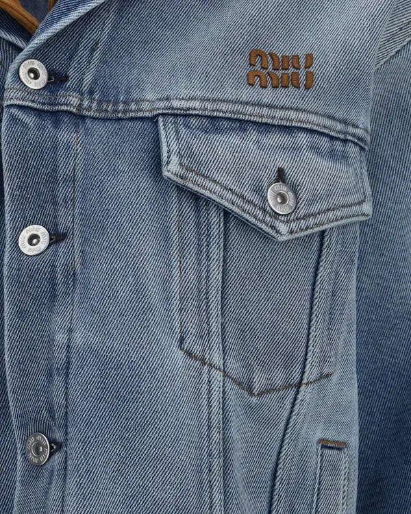 Miu Miu Washed Denim And Suede Jacket