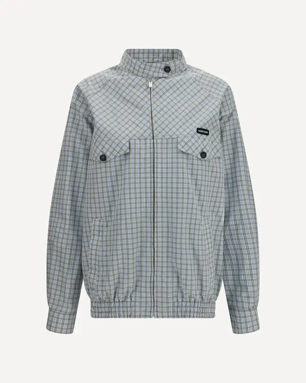 Miu Miu Checked Technical Fabric Blouson Jacket