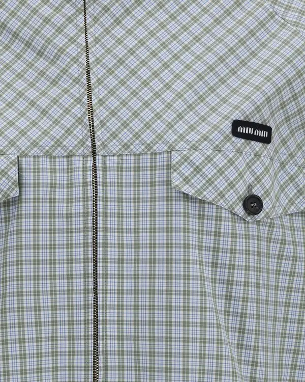 Miu Miu Checked Technical Fabric Blouson Jacket