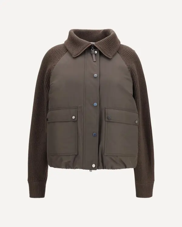 Brunello Cucinelli Down Jacket With Wool Sleeves
