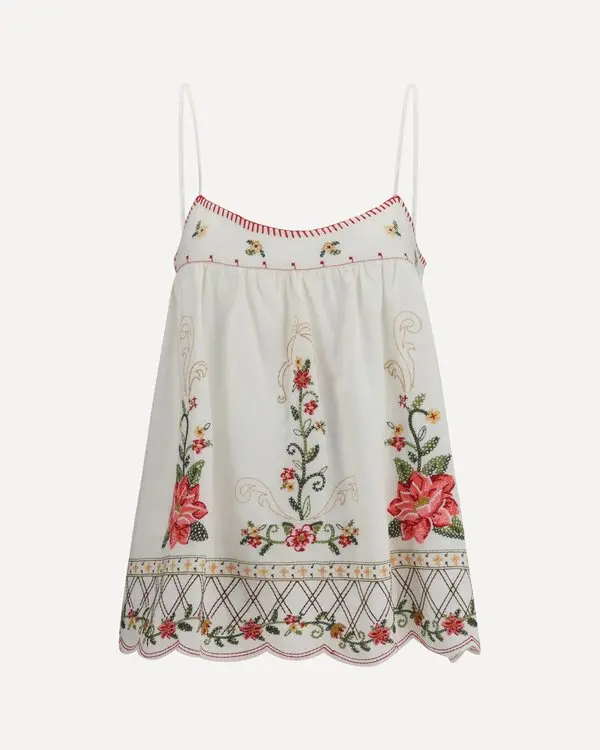 Farm Rio Floral Embroidered Top