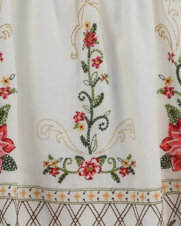 Farm Rio Embroidered Linen & Viscose Sleeveless Top