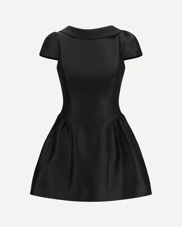 SELF-PORTRAIT Short Taffeta Dress With Collar