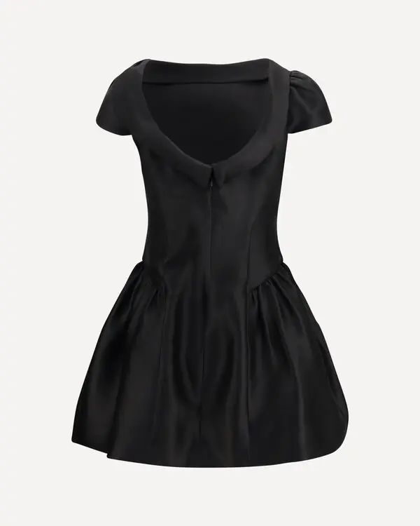 SELF-PORTRAIT Short Taffeta Dress With Collar