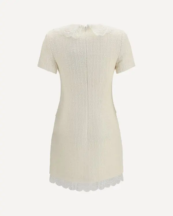 SELF-PORTRAIT Tailored Mini Dress With Bouclé Lace Inserts