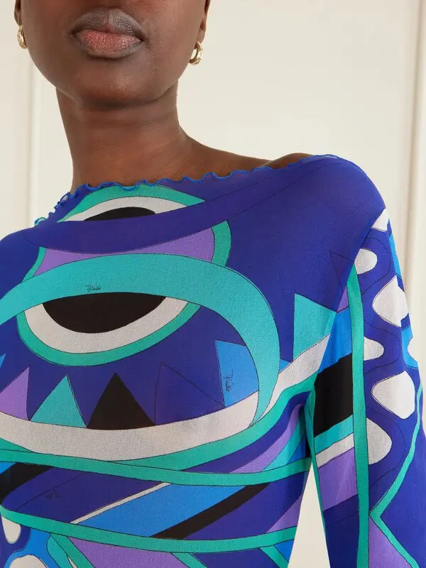 Emilio Pucci Printed Tulle Maxi Dress