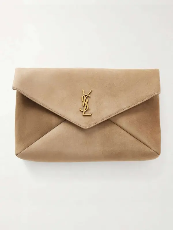 Saint Laurent Cassandre Suede Clutch
