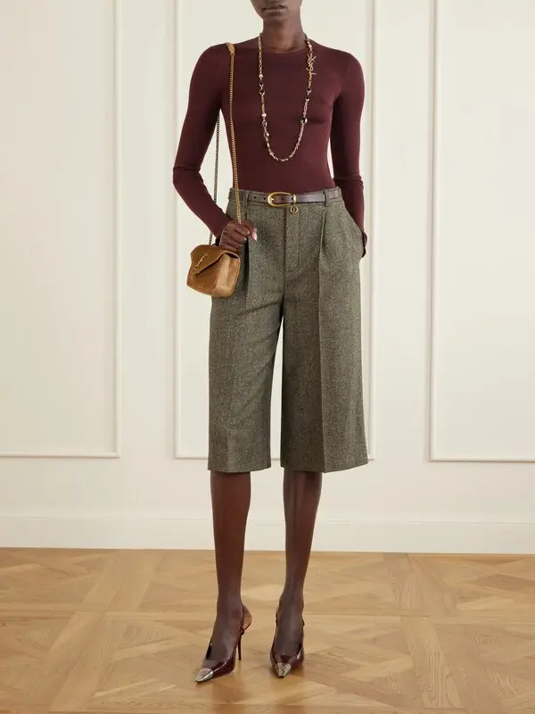 Saint Laurent Loulou Quilted Suede Shoulder Bag - Brown