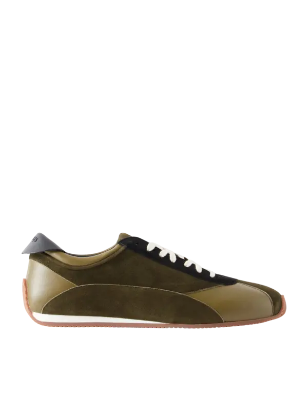 NEOUS Berenices Suede And Leather Paneled Lace-up Sneakers - Green
