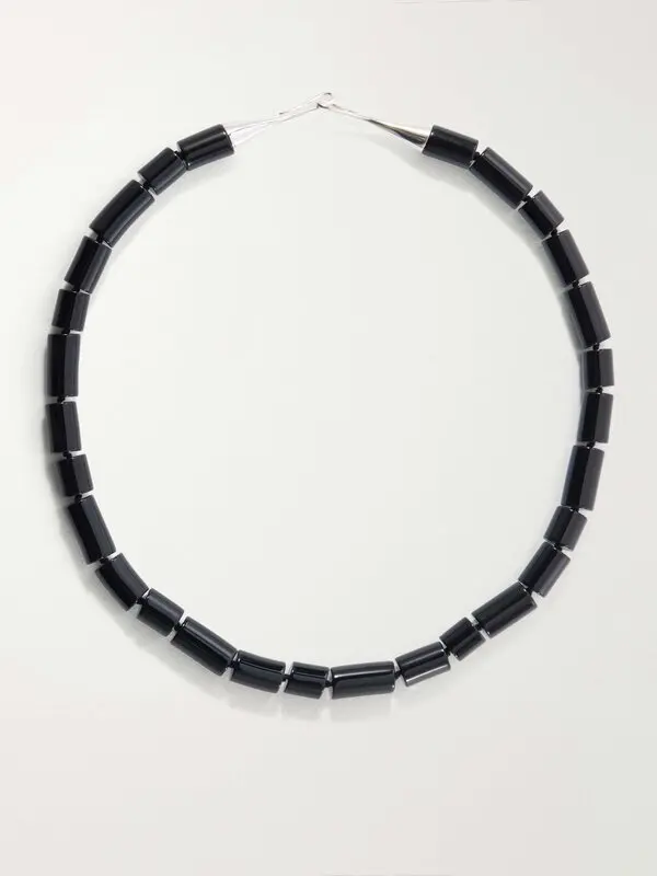 Lié Studio The Sadie Sterling Silver Onyx Beaded Necklace - Black