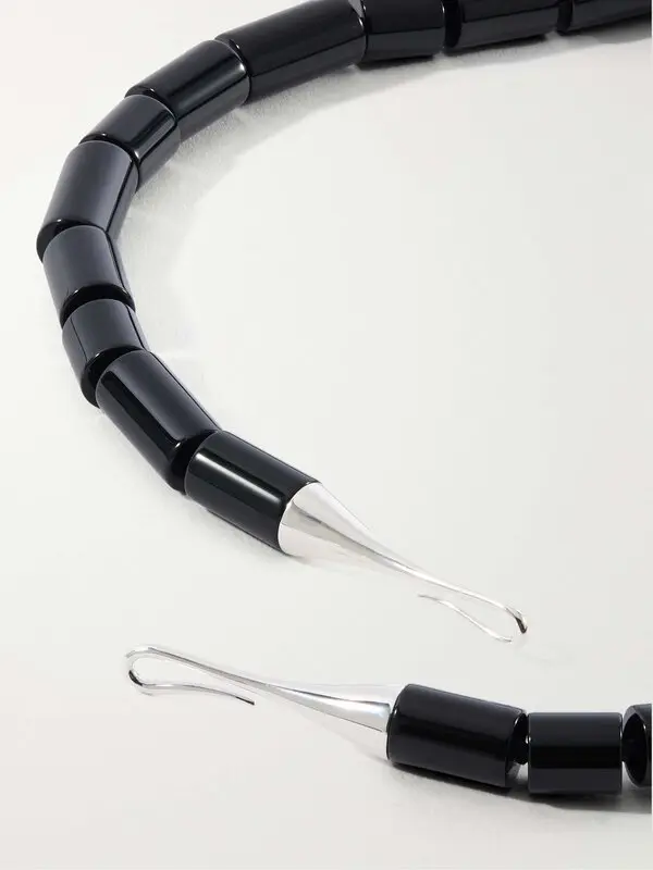 Lié Studio The Sadie Sterling Silver Onyx Beaded Necklace