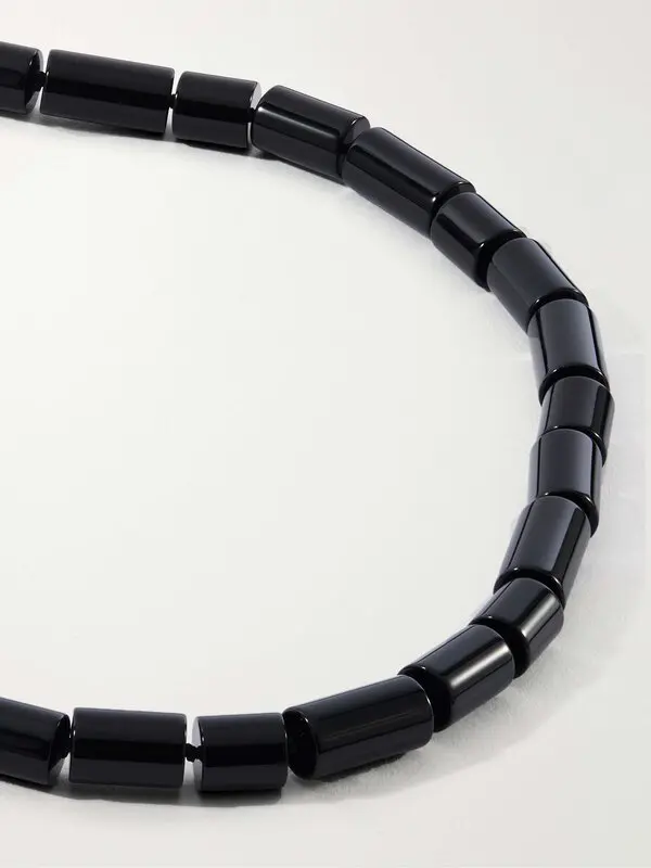 Lié Studio The Sadie Sterling Silver Onyx Beaded Necklace