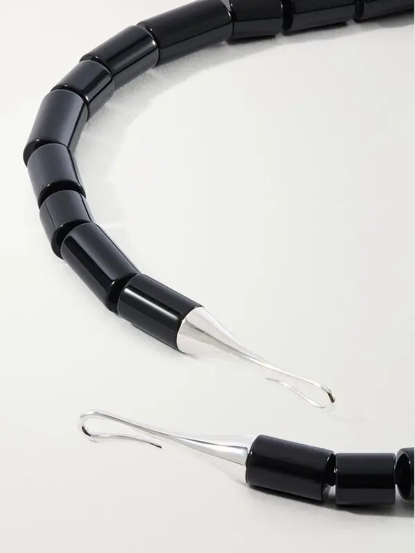 LIÉ STUDIO Sadie Sterling Silver And Onyx Beaded Necklace