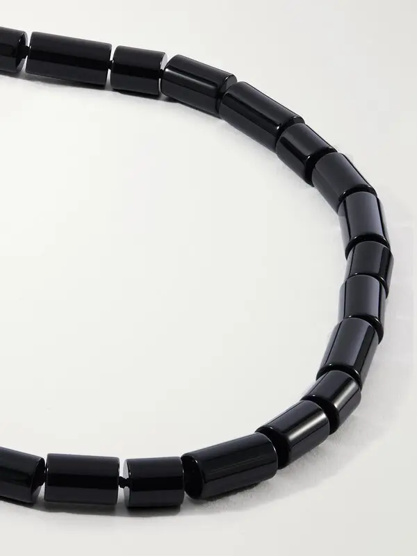 LIÉ STUDIO Sadie Sterling Silver And Onyx Beaded Necklace