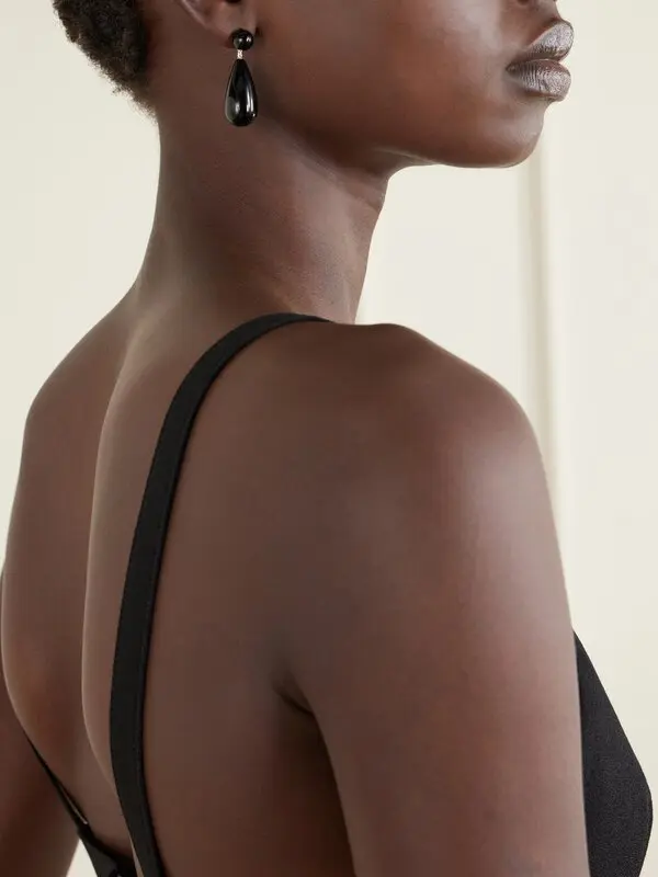 LIÉ STUDIO Sterling Silver And Onyx Drop Earrings - Black
