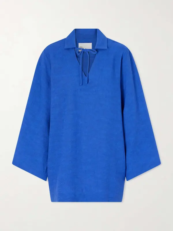 Lisa Marie Fernandez Tie-detailed Woven Tunic