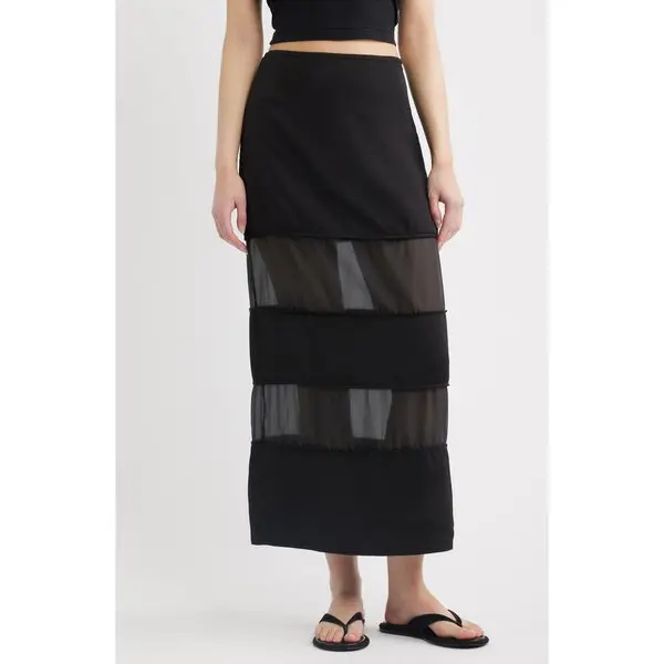 A.REN Rene Semi Sheer Panel Skirt