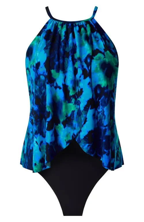 Magicsuit Mashup Aubrey Halter One-piece Swimsuit - Blue Multi