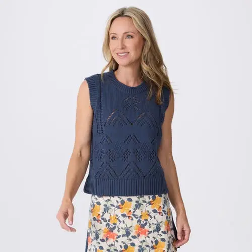 Krimson Klover Camille Sleeveless Pointelle Sweater - Spellbound