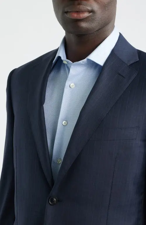 Canali Siena Regular Fit Pinstripe Super 170s Wool Suit