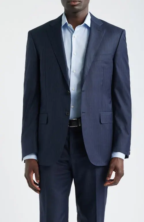 Canali Siena Regular Fit Pinstripe Super 170s Wool Suit