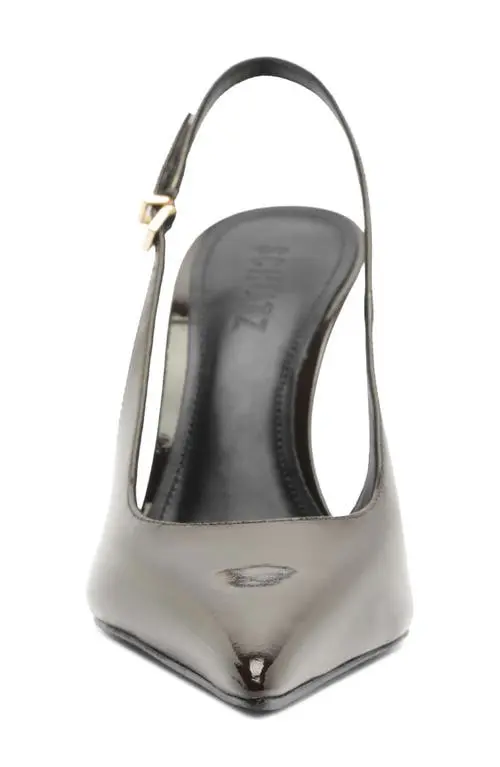 Schutz Liora Slingback Pointed Toe Stiletto Pumps - Dark Brown