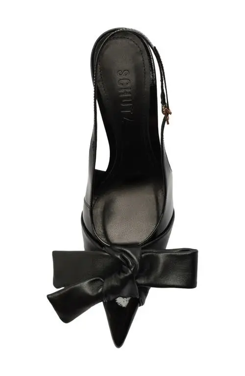 Schutz Liora Bow Slingback Pointed Toe Pump - Black