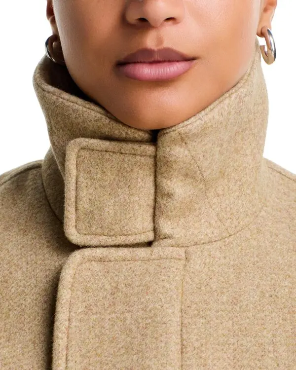Victoria Beckham Wool Blend Bomber Jacket - Camel Melange