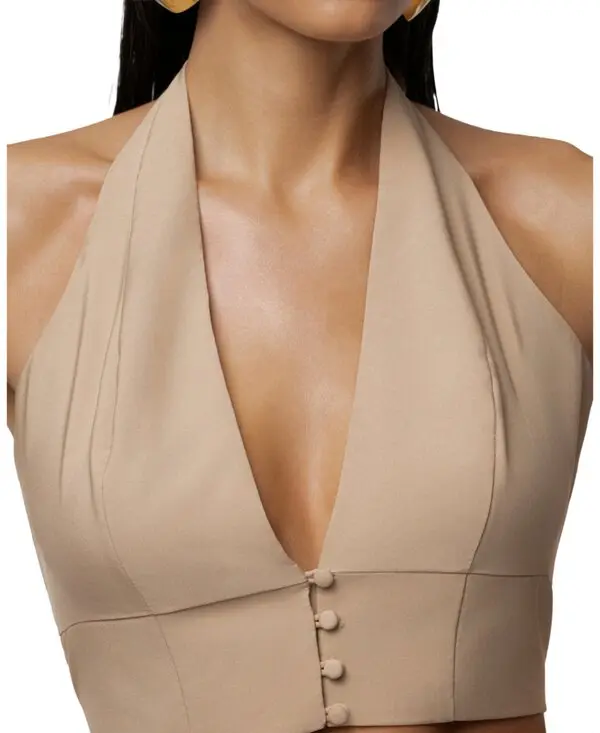 JLUXLABEL Haven Skirt Set Sleeveless Halter Top & Maxi Skirt - Tan