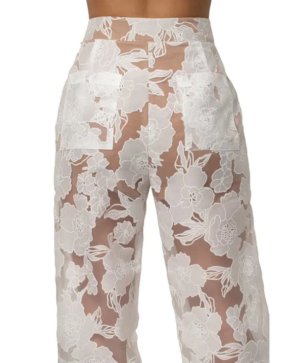 JLUXLABEL Organza Floral Lace Pants