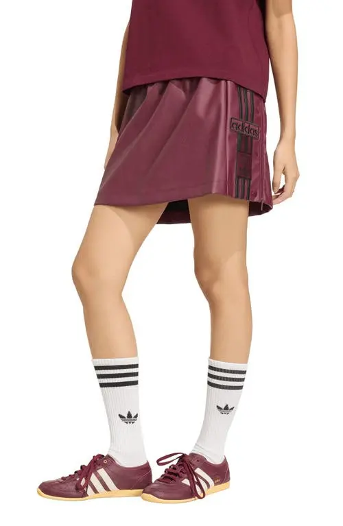 ADIDAS ORIGINALS Adibreak Faux Leather Miniskirt - Maroon/black