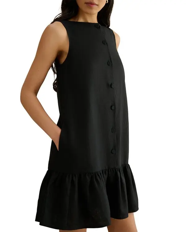 HOBBS LONDON Ilana Linen Dress With Ruffled Hem