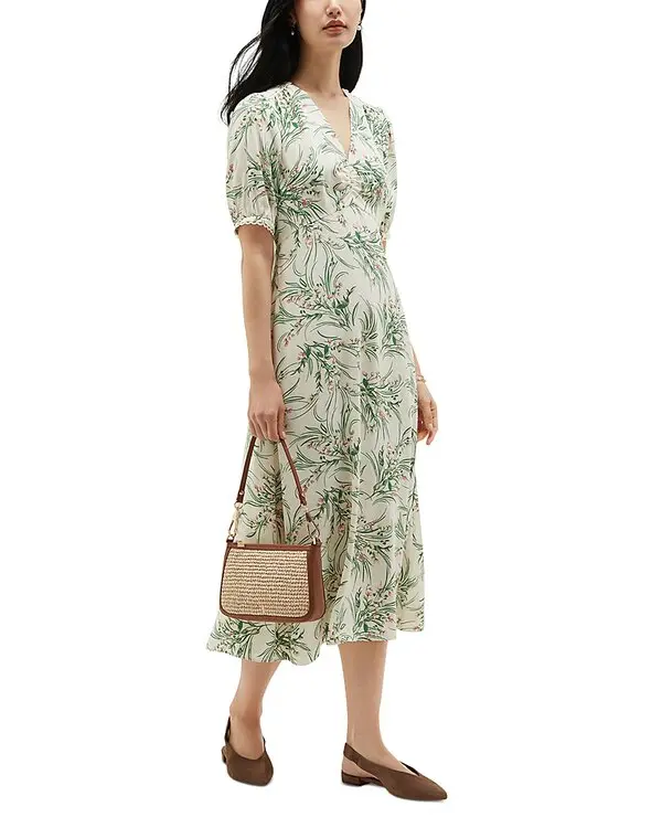 HOBBS LONDON Florentina Floral Print Midi Dress