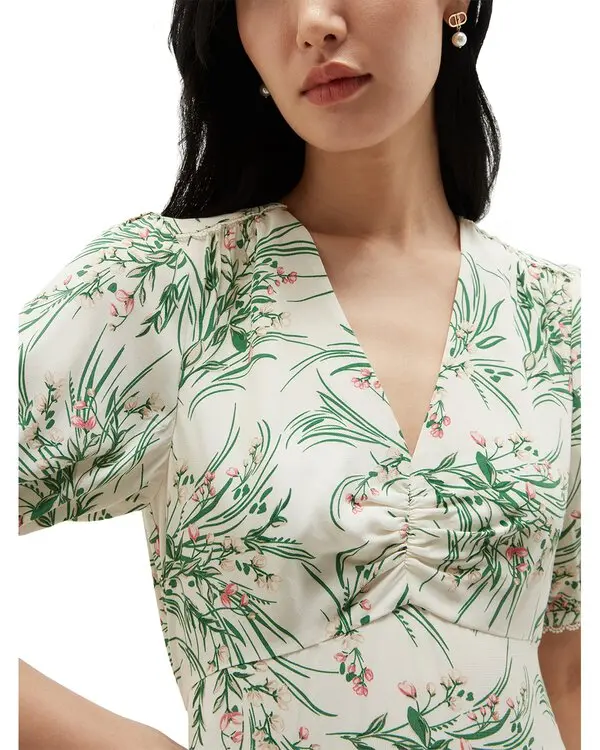 HOBBS LONDON Florentina Floral Print Midi Dress