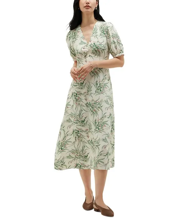 HOBBS LONDON Florentina Floral Print Midi Dress