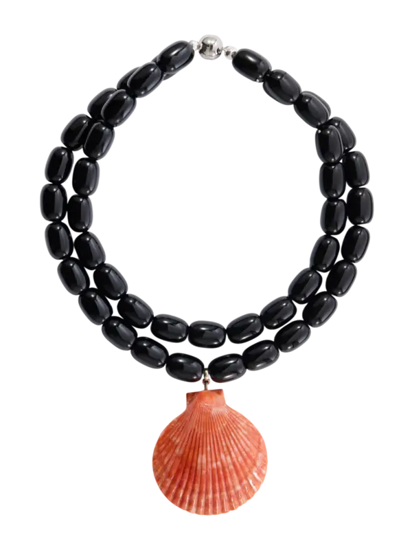 JULIETTA Luma Rhodium-plated, Onyx, Shell And Resin Beaded Necklace - Black