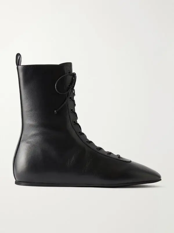 Le Monde Beryl Wren Leather Ankle Boots - Black