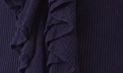 Karen Kane Ruffle Detail Rib Sleeveless Sweater - Navy