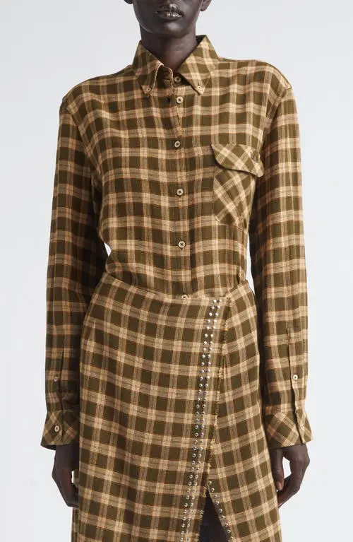 WALES BONNER Ritual Plaid Button-down Shirt