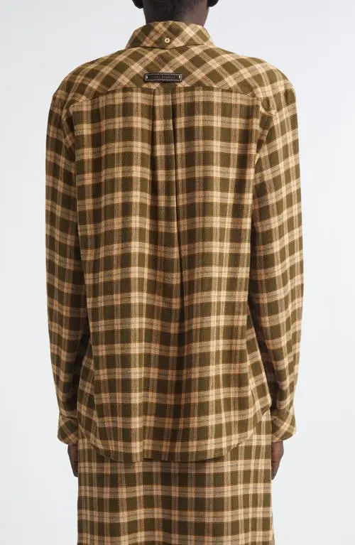 WALES BONNER Ritual Plaid Button-down Shirt