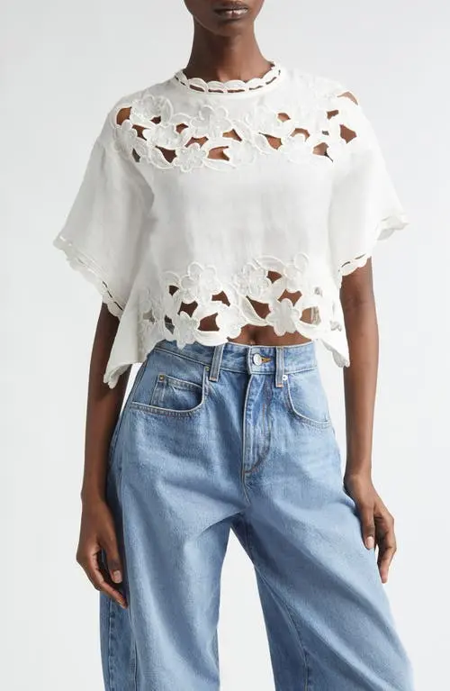 Isabel Marant Étoile Relda Crop Eyelet Top