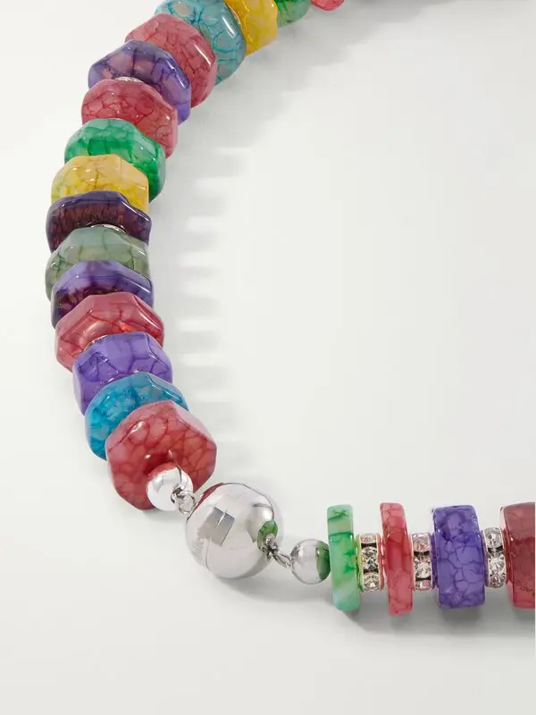 JULIETTA Mira Rhodium-plated Stone Beaded Necklace